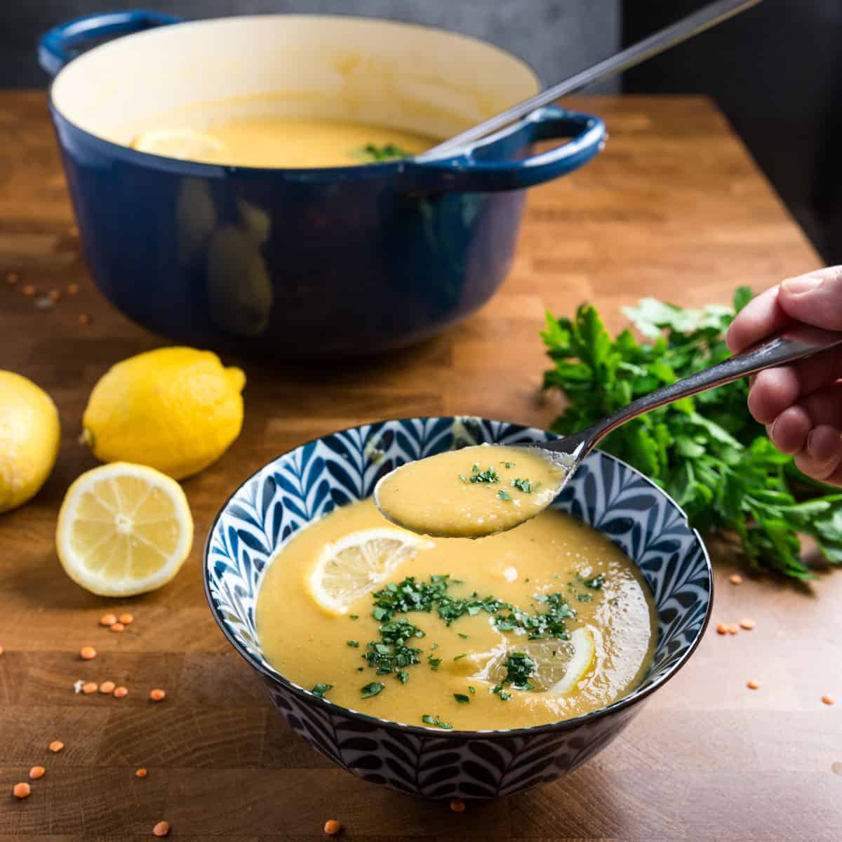 Vegan Middle Eastern Lentil Soup - Cooking With Camilla